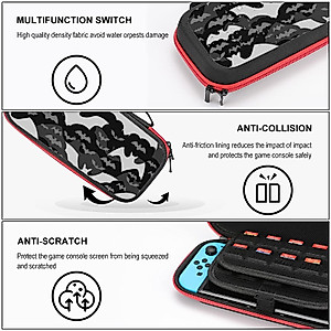 Halloween Flying Bats Travel Carrying Case Tote Bag For Nintendo Switch Accessories Holds 20 Game Card Bag