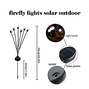 LIPIFAY Solar Powered Firefly Lights, Outdoor Waterproof Starburst Swaying Light, Vibrant Garden Solar Lights, for Yard Lawn Pathway Decoration, Warm White (2 Pack)