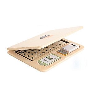 Tooky Toy Children's Wooden Laptop TH819, Magnetic Letters, Chalk, Colour: Beige