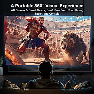 Rokid AR Joy Pack AR Glasses, Smart Glasses Max with Station, 360" Micro-OLED Display, Google Play, Media Streaming, HDCP Support & Cloud Gaming, Console, Android, iOS, Windows Compatible