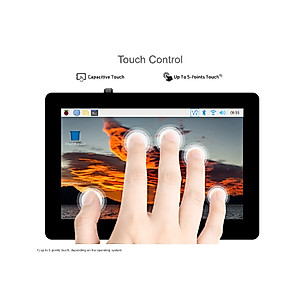 5inch IPS Touch Screen Display for Raspberry Pi, DSI Interface, 800×480 Resolution, Capacitive Touch Panel, Supports Raspberry Pi OS/Ubuntu/Kali / WIN10 IoT and Retropie, up to 5-Points Touch