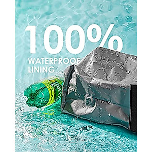 HOTOR Trash Can with Lid and Storage Pockets, 100% Leak-Proof Organizer, Waterproof Garbage Can, Multipurpose Trash Bin for Car - Black