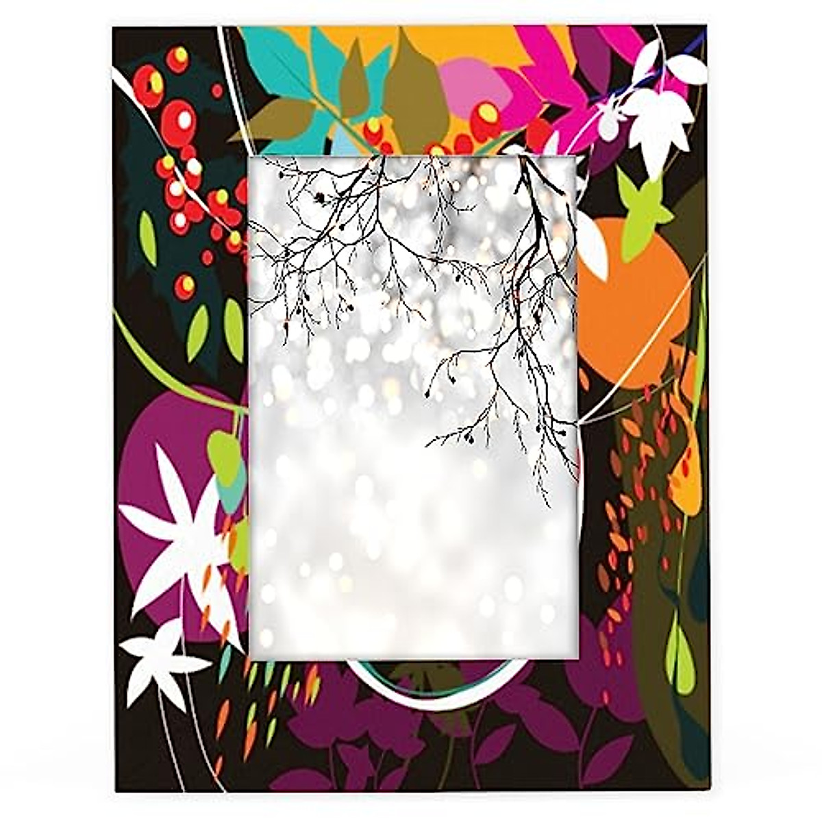 POFATO Chicken Snake Animals 4x6 Picture Frame Wood Photo Frame for Tabletop Display Wall Mount Picture Frame Display 4x 6 Inch Photo Wall Decor Home Gift Frames