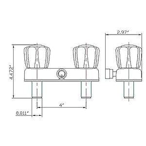 White RV /Mobile Home Shower Faucet with Clear Handles & Includes Hand-Held Shower by WholesalePlumbing