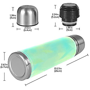 Stainless Steel Leather Vacuum Insulated Mug Psychedelic Thermos Water Bottle for Hot and Cold Drinks Kids Adults 16 Oz
