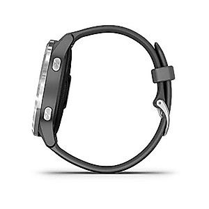 Garmin 010-02174-01 Vivoactive 4 Smartwatch Shadow Gray/Stainless Bundle with CPS Enhanced Protection Pack