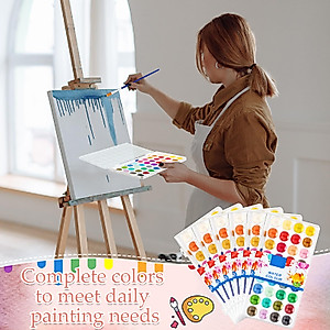 Nuanchu 6 Pack Watercolor Paint 36 Colors Washable Watercolor Paint Water Color Kits Watercolor Palette and Paint Brushes Portable Painting Supplies for Kids, Adults, Beginners Artists Gift