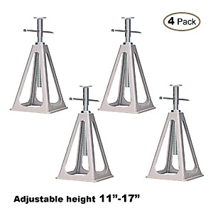 Homeon Wheels Aluminum Stabilizer Stack Jacks for RV,Travel Trailers, Pop-Up Camper, Cars or Boats,Can Support Up to 7936 lbs, Extends 17"- (4 Pack)