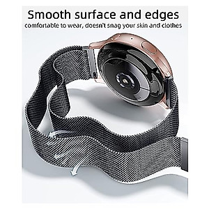 QIANMENG 2pcs Magnetic Watch Band 14MM-24MM Milanese Mesh Watch Strap Smartwatch Replacement Watchband 304 Stainless Steel Wristband (Color : Silver+Gold, Size : 20MM)