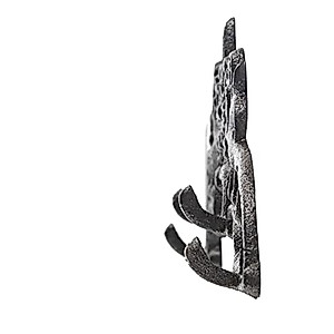 gasare, Decorative Hooks, Key Holder for Wall, Cast Iron Hooks, Wall Mount Screws and Anchors, 12 x 4 ½ Inches, Brown, 1 Unit