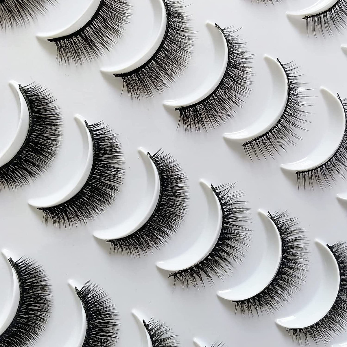 DAODER Lashes Short Eyelashes Natural Look Faux Mink Lashes Wispy Medium Length False Eyelashes 9~11mm Reusable Eye Lashes Pack Variety Styles 20Pairs Black