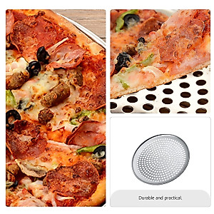 Cabilock Nonstick Pizza Pan Home Pizza Oven Pizza Baking Sheet Stainless steel Pizza non stick pizza pan round baking pan pizza for oven Pan Round Perforated Stainless Steel Griddle