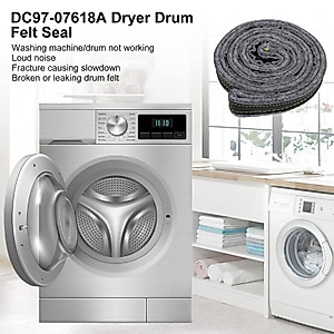 Upgraded DC97-07618A Dryer Drum Gasket Felt Seal Compatible with Samsung Dryer Replaces AP4453798,PD00025731,PS4218879,3998155,DV42H5200EW,DV42H5000EW,DV45K6500EV,DV48H7400EW-5 year warranty