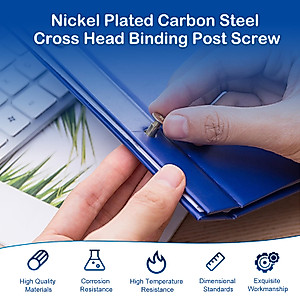 MroMax M5 Binding Screw, M5 x 20mm Nickel Plated Carbon Steel Cross Head Chicago Screw Binding Post Screw Kit for DIY Leather Decoration and Scrapbook and Photo Albums Bookbinding 10Pcs