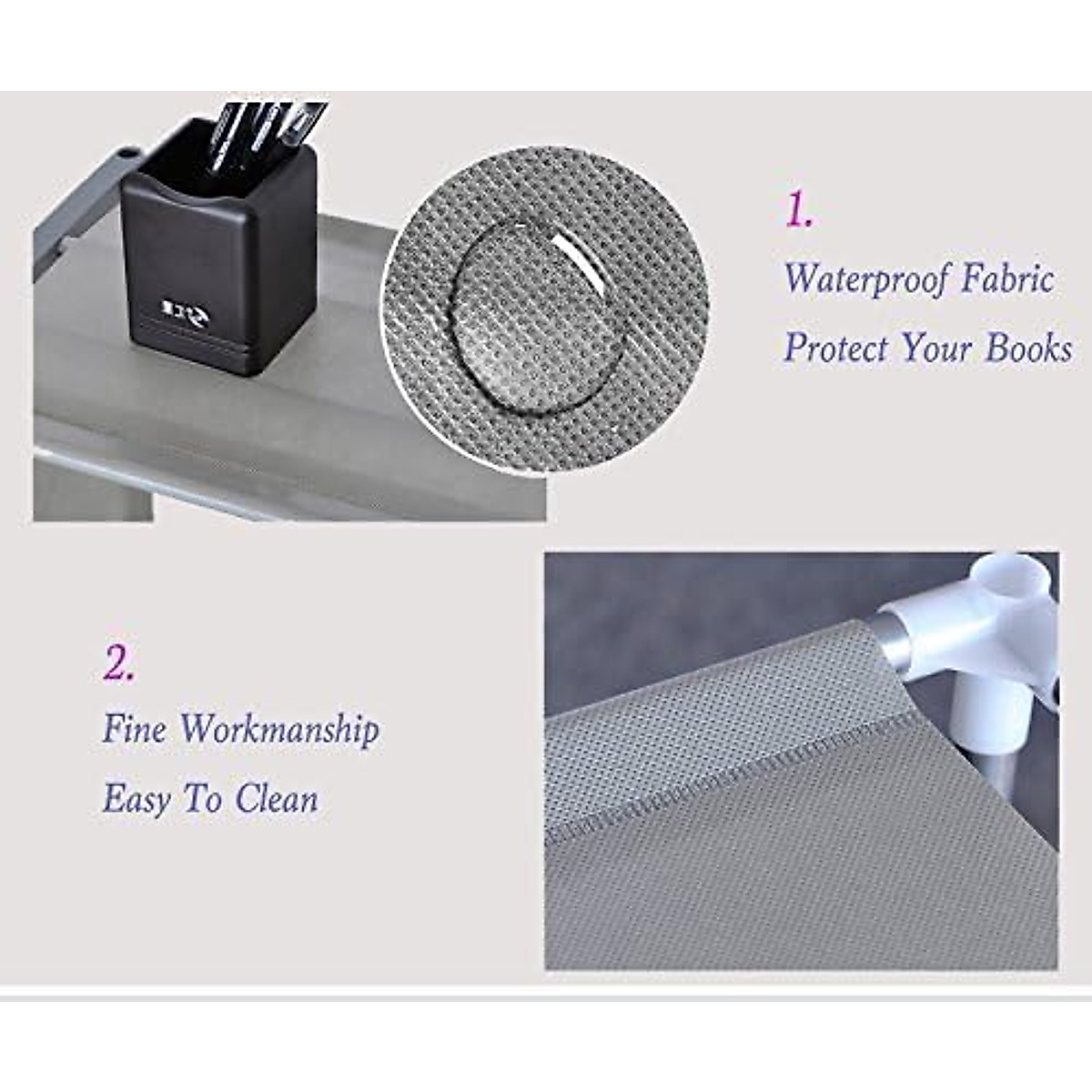 OPPSDECOR 9 Cube Bookshelf DIY Bookcase Adjustable Home Office Book Organizer Shelves Cabinet (Gray)