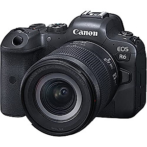 R6 with RF 24-105mm f/4-7.1 is STM Lens Mirrorless Digital Camera Bundle with V30 Shotgun Microphone, LED Light, 2xExtra Battery and Accessories(Backpack, 50" Tripod, 128Gb Memory and More)