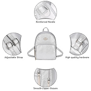Glitter Fashion Backpack, GM LIKKIE Sequin Small Backpack, Mini Backpack for Girls and Women (Silver)