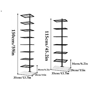 Aurorize Modern Vertical Bookshelf Tower,Floor-to-Ceiling Invisible Bookshelf,Simple Narrow Invisible Bookshelf for Small Space,for Living Room,Bedroom,Office,Gold-13.7x11x59in