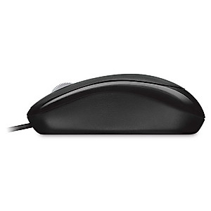 Microsoft Basic Optical Mouse - Black. Comfortable, Right/Left Hand Use, Ergonomic Design, Wired USB Mouse, for PC/Laptop/Desktop