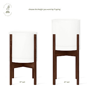 PLANT PARENT Mid Century Plant Stand with Pot Included ‚Äì White 10 Inch Modern Planter with Stand with Drainage ‚Äì Plant Pot with Stand for Monstera Pot Snake Plant Pot ‚Äì Floor Indoor Planter with Stand