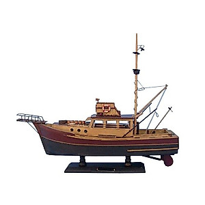 Hampton Nautical "Jaws" Orca Model Fishing Boat - Fully Assembled (Not a Kit) , brown