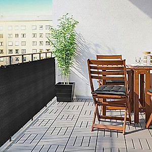 Lvydec Balcony Privacy Screen Cover, 16.5' x 3.5' Privacy Screen Fence for Porch Deck Garden Backyard Patio, Waterproof and UV-Resistant (Black)