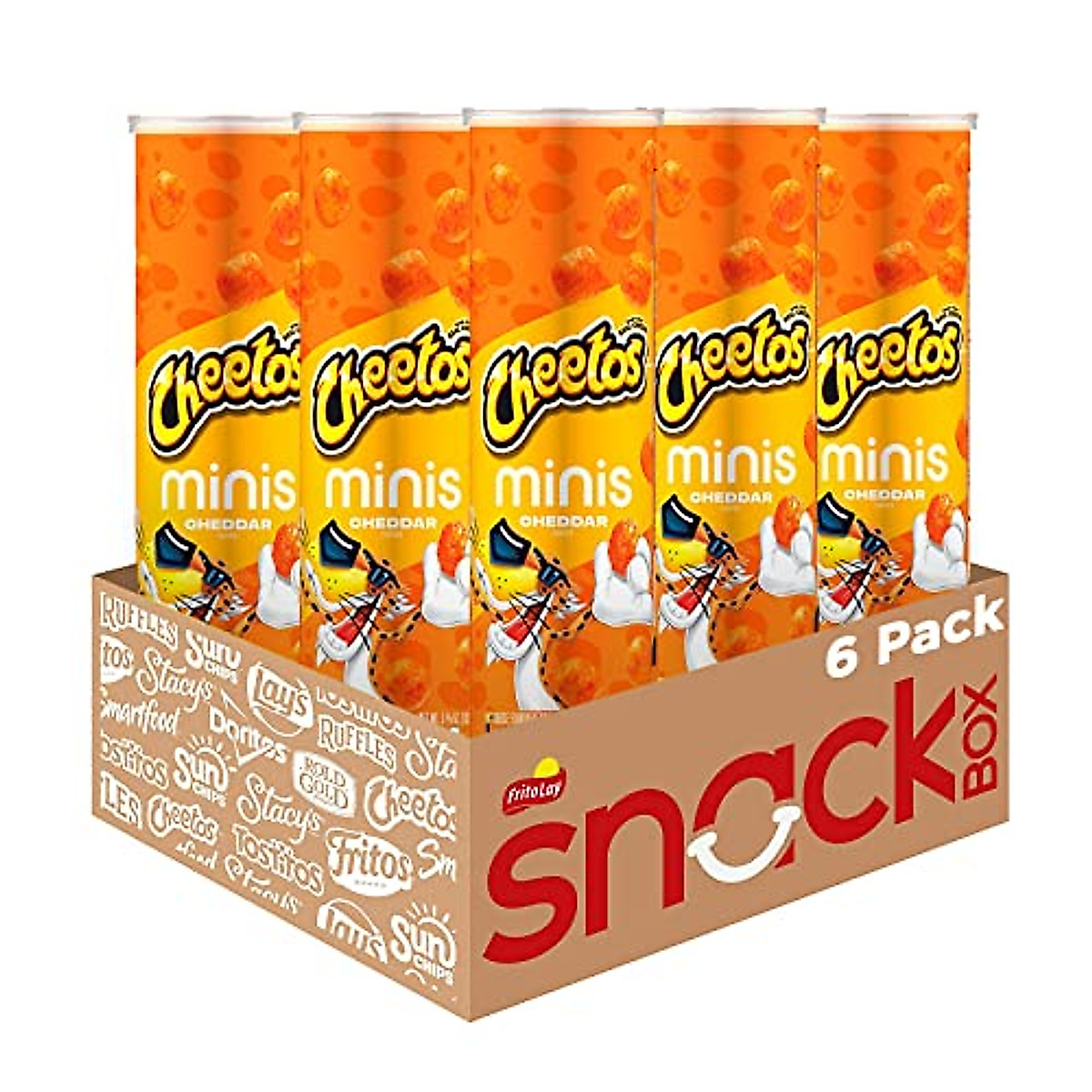 Cheetos Minis Canisters, Cheddar, 3.625 Ounce (Pack of 6)