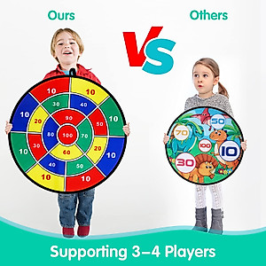 Kids Dart Board Game Set-29 inchs, Board Games with 16 Stick Balls, Summer Indoor Outdoor Toys Games for Kids Ages 4-8, Birthday Party Games Yard Toys for Kids Ages 3 4 5 6 7 8 9 10 11