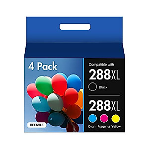 288XL Ink Cartridges Combo Pack, 288 XL T288 Ink High Capacity Remanufactured Ink Cartridge Replacement for Epson 288XL Ink Cartridges use with Epson XP-440 XP-446 XP-330 XP-340 XP-430 Printer, 4 Pack