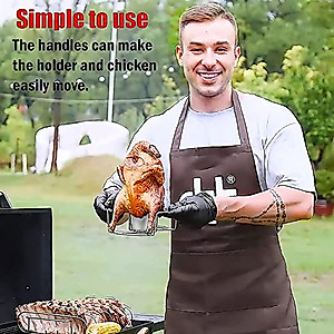 RTT 2 Pcs Beer Can Chicken Holder for Grill Oven and Smoker - Chicken Throne Whole Chicken Roaster for Crispy Skin and Moist Juicy Meat - Easy to Clean Beer Chicken Stand for Grill