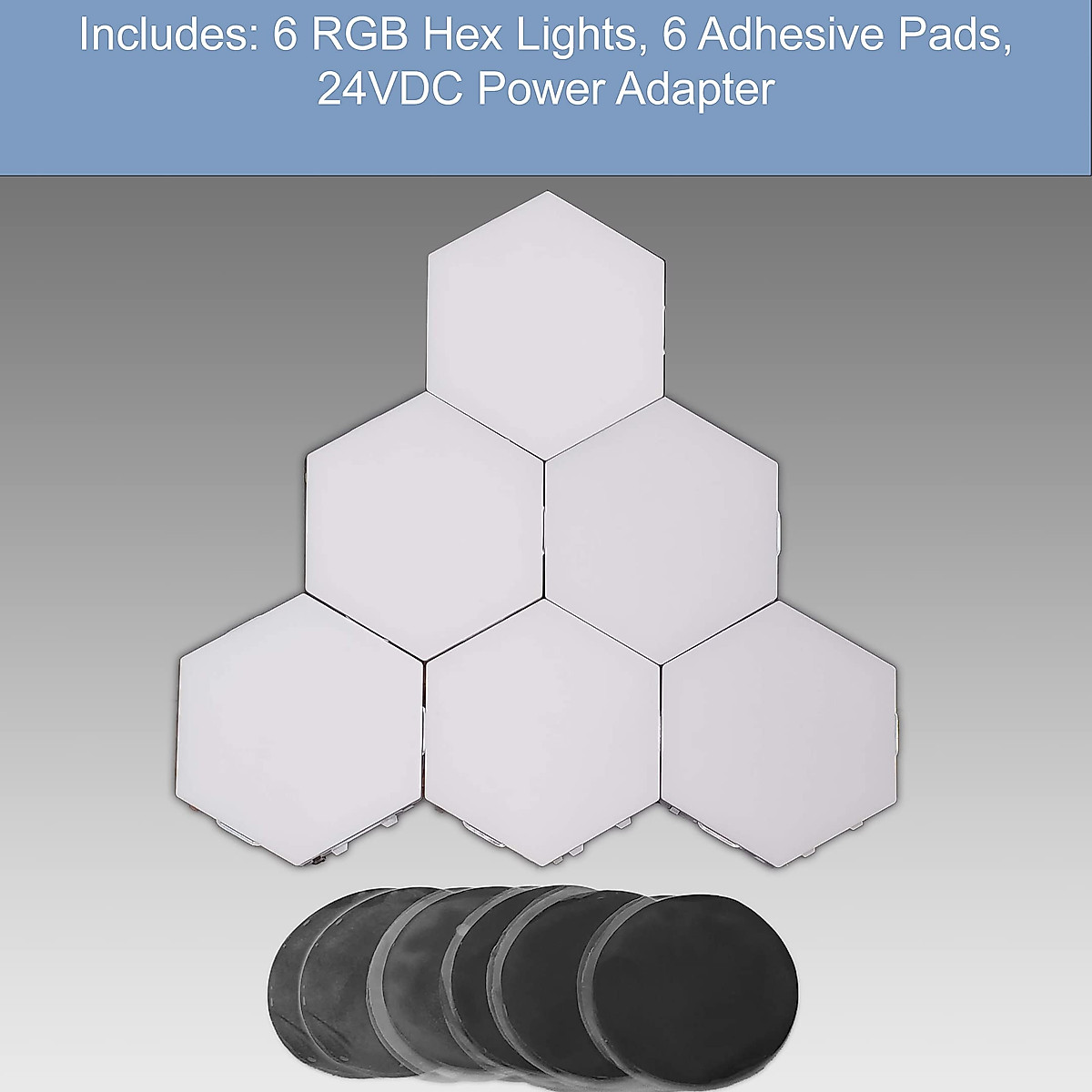 Penophiary RGB Color Changing Hexlight Modular Touch Lights Panels Wall Lighting Night Light Magnetic Hexagonal Honeycomb LED (6 Pcs)