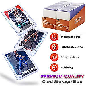 400 Card Sleeves Top Loaders for Cards, Arjiekwei 3"X4" Baseball Card Protectors Hard Plastic, Premium Toploaders Card Holder for Sports Football Trading Cards (200 Toploaders + 200 Penny Sleeves)