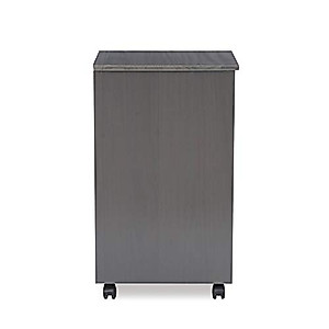 Linon Callie Multipurpose Eight Drawer Dresser Wood Rolling File Cabinet Storage Cart in Gray