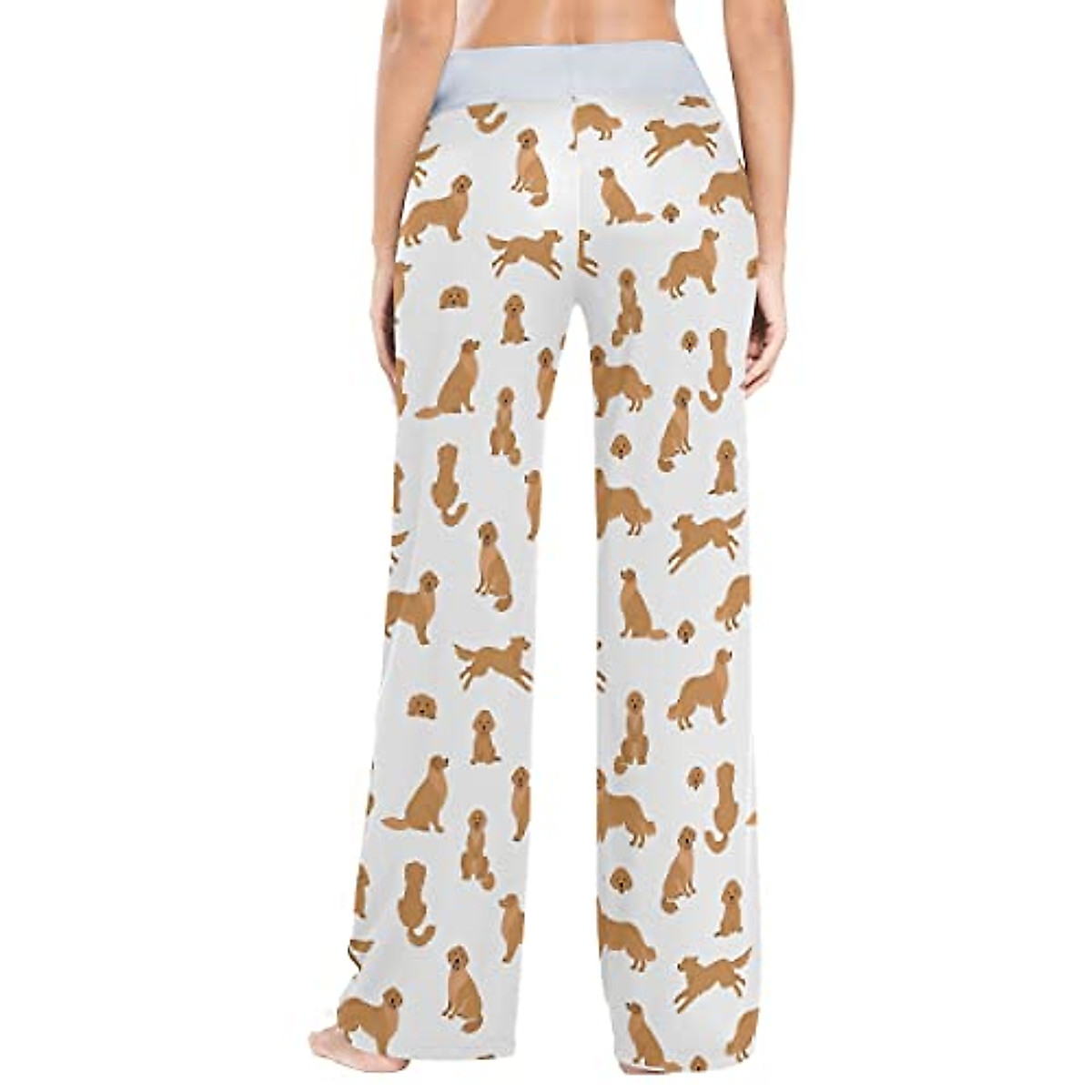 Women's Pajama Pants Golden Retriever Dogs Sleepwear Lounge Pajama Bottoms White S