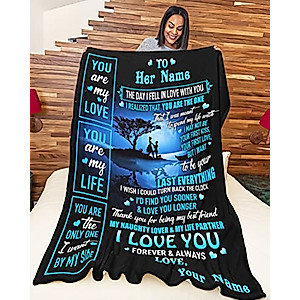 Personalized Blanket for Wife - Fiancee - Girlfriend Blanket, The Day I Fell in Love with You Blanket On Valentine's Day, Birthday, Christmas