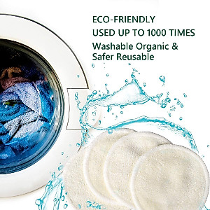 Chloven 30 Pack Reusable Makeup Remover Pads - Bamboo Cotton Rounds for Toner, Washable, Eco-Friendly for All Skin Types with Cotton Laundry Bag