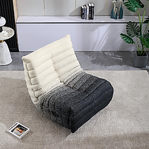 Wycian Chair Cushion Seat, Sofa Chair 1PC Swivel White Black Velvet Foam 33.50" L 38.60" W 35.80" H for Living Room Bedroom Dining Rooms Garden
