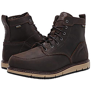 KEEN Utility Men's San Jose 6” Alloy Toe Waterproof Wedge Work Boots, Cascade Brown/Black, 12 2E (Wide) US