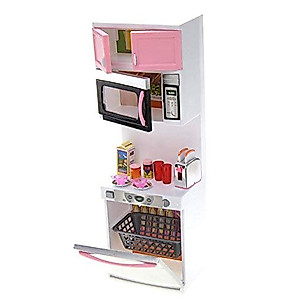PowerTRC Kids Battery Operated Modern Kitchen Playset Great for Dolls and Toy Figures