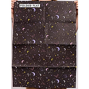 CENTRAL 23 Space Wrapping Paper - 6 Sheets of Gift Wrap - Black and Purple Wrap - Constellations and Galaxy Paper - Stars and Moon - Magic - Birthday Wraps For Girls Boys Women Men - Recyclable