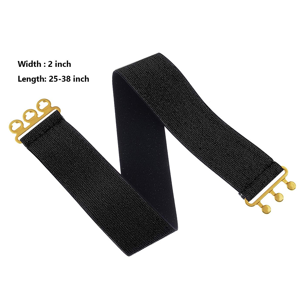 Anna-Kaci Women's Sparkly Glitter Waistband Wide Stretch Elastic Belt Wedding Sashes Bling Elegant Accessory, Shiny Black, One Size