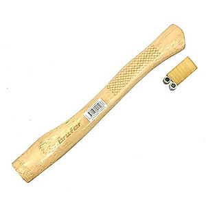 BRUFER 203652 Genuine Hickory Wood Replacement Handle for Camp Axe - 14" Complete Set with Wooden and Steel Wedges (14" - 1 Pack)