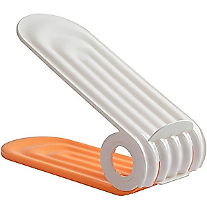 ZANBANG Shoe Slots Organizer 20Pcs,Adjustable Shoe Stacker Storage with 4 Different Height,50% Space-Saving ZML-277(Orange,10.2"x3.9"x2.7")