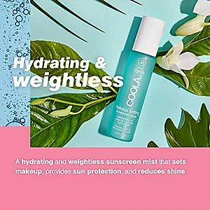 COOLA Organic Makeup Setting Spray with SPF 30, Hydrating Makeup Protection & Sunscreen made with Cucumber & Aloe Vera, Dermatologist Tested, Alcohol Free, 1.5 Fl Oz