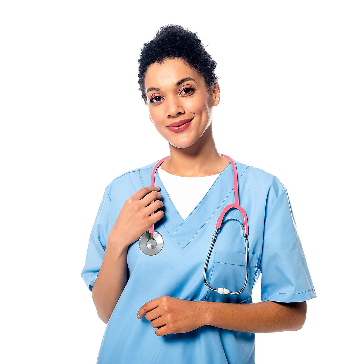 Dixie EMS Single Head Lightweight Stethoscope, Latex Free, for Doctors, Nurses, Students, Medical and Home Use - Pink