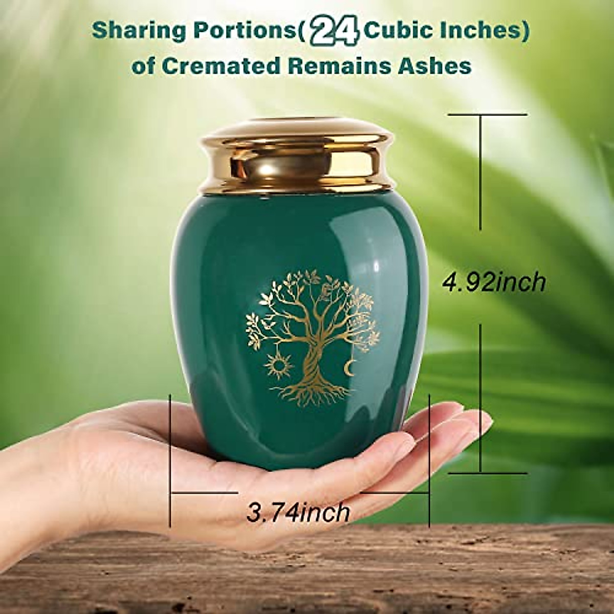 DGDCDV Human Ashes Keepsakes Urn 24 Cubic Inches, Small Ceramic Urns for Human Ashes, Tree of Life Cremation Urn, Urns for Sharing Adult Ashes, Pet Cat and Dog Urn, Adult Funeral Urn