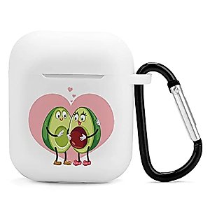 Avocado Family Pregnancy Silicone AirPods Case Protective Cover Compatible with AirPods 2 & 1 with Keychain