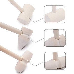 30 Pcs Mini Wooden Hammers,Wood Crab Lobster Mallets Pounding Toy Cracking Seafood Chocolate Beating Gavel Toys for Kids