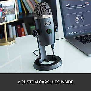 Logitech for Creators Blue Yeti Nano USB Microphone for Gaming, Streaming, Podcasting,Twitch, YouTube, Discord, Recording for PC and Mac, Plug & Play - Shadow Grey