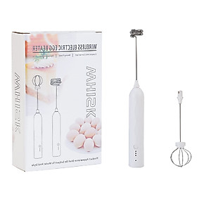 Home Electric Mixer Milk Beater Double-Head Coffee Frother Foamer Machine Stainless Steel For Kitchen Food Processor Small Electric Whisk Mixer Mini Hand-held For Coffee Shakes Stirring Stainless Tool